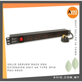 PDU Solid 6 Gang 19" 19 inch Server Rack Mount Power Distribution Unit ...