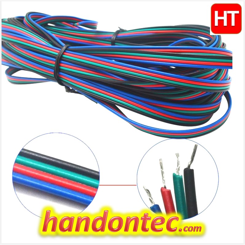[2-meter] (3~4)-Core AWG22 RGB Flat Ribbon Cable~2-meter/pack | Shopee ...