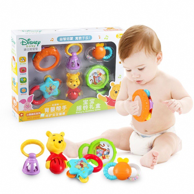 Disney Pooh Bear Rattle Gift Box 6pcs | Shopee Malaysia