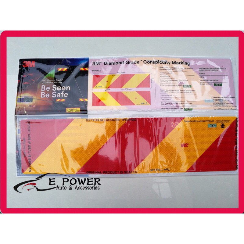 3M Diamond Grade Reflector Sticker 600mm x150mm JPJ SIRIM MS 100% ...