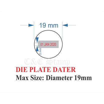 Rubber Stamp / Die Plate Date Stamp Chop / Cop Tarikh / Round Dater ...
