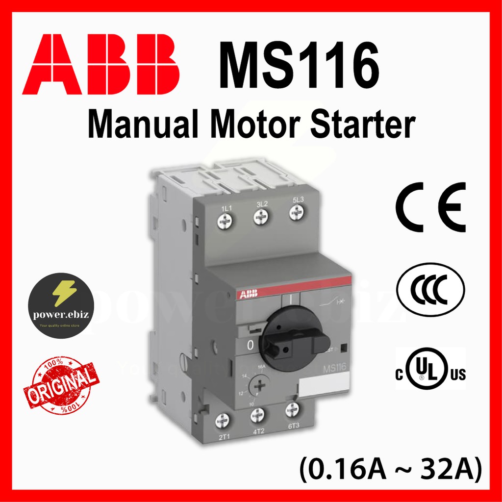 ABB MS116 (0.16A~32A) Manual Motor Starter | Shopee Malaysia