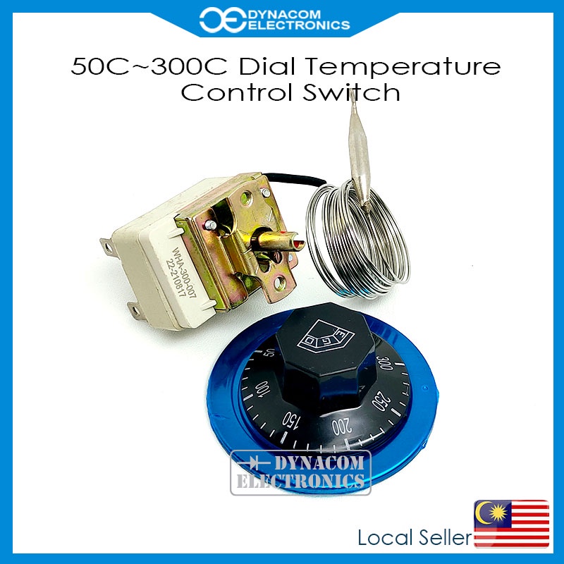 50C~300C 250VAC 16A 3 Terminals Dial Thermostat Temperature Control ...