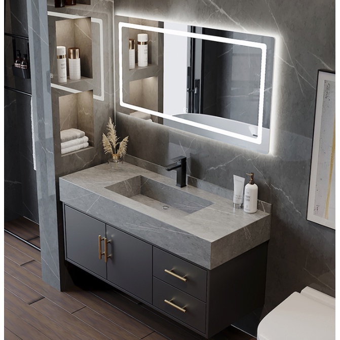 Sintered Stone Modern Bathroom Cabinet Combination Washbasin | Singki ...