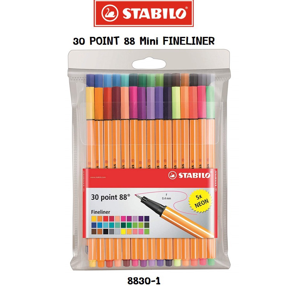 Stabilo 30 point 88 fineliner I Water Ink Color Pen Set 30 | Shopee ...