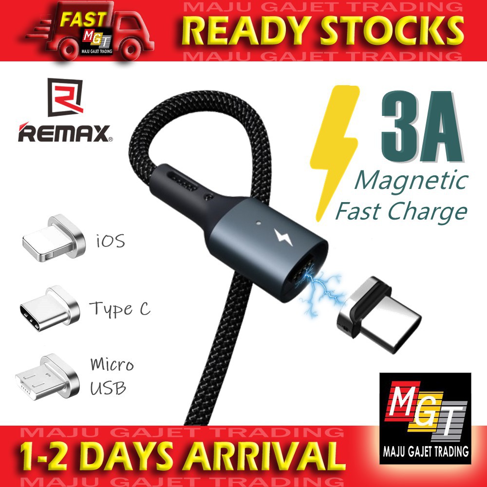 Original Remax Magnetic Charging & Data Cable Micro USB Android Type C iPhone | Shopee Malaysia