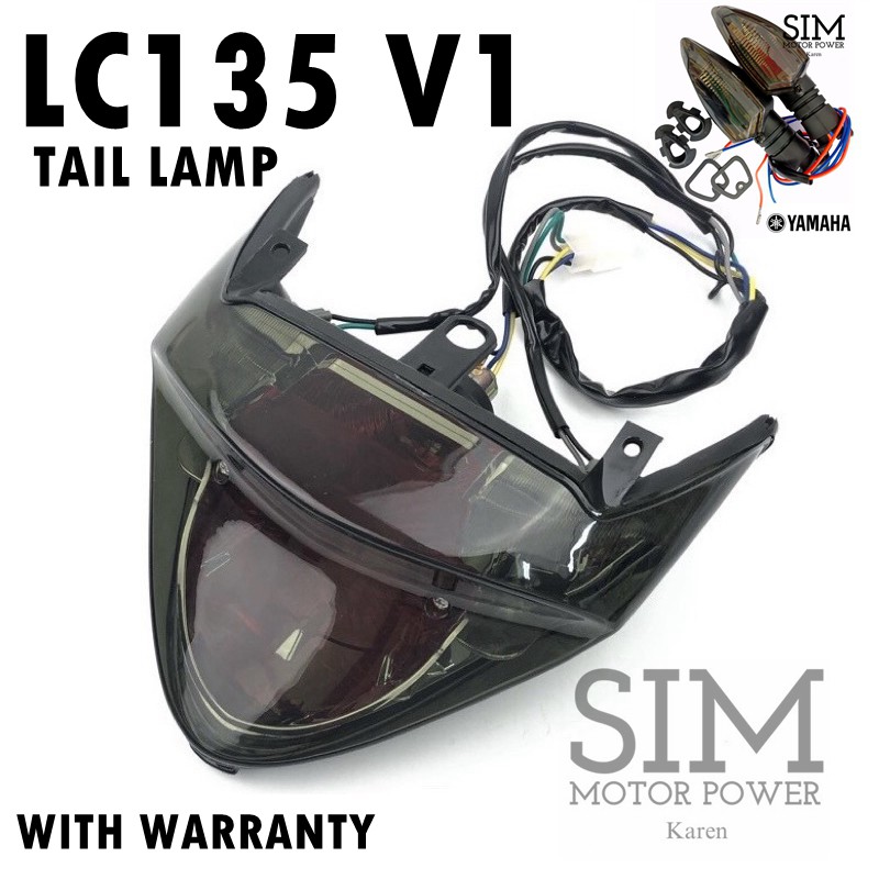 YAMAHA 135LC LC135 V1 LC V1 LAMPU BELAKANG TAIL LAMP SET TAIL LIGHT SIGNAL LAMPU DEPAN[ TINTED ...
