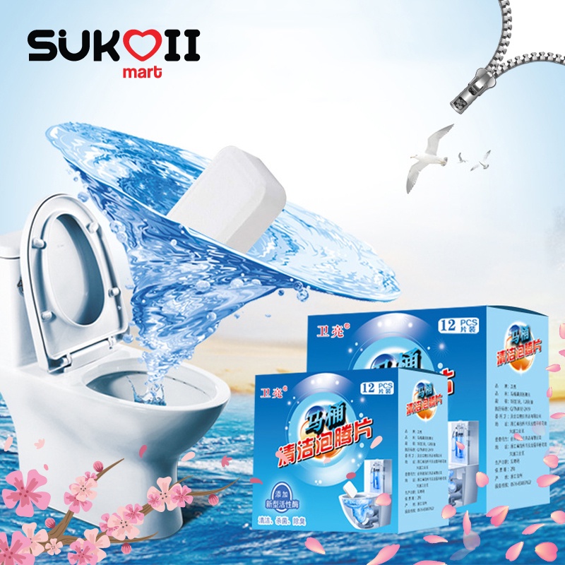 SKOI 12pcs Toilet Cleaning Effervescent Tablet Bubble Pill Descaling ...