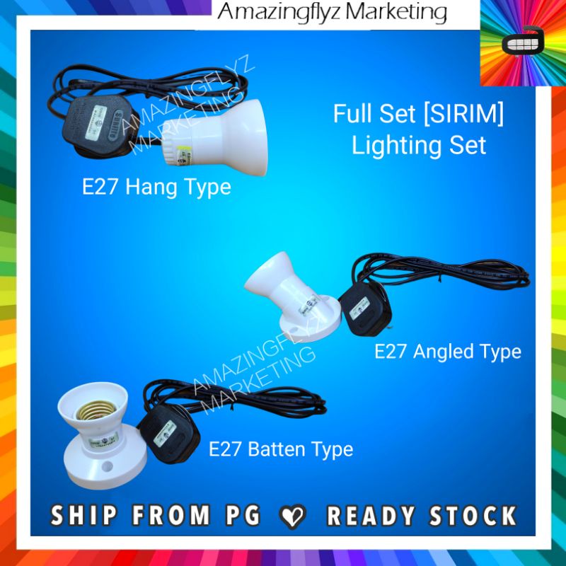 Custom Made [Full Set Sirim] Lighting Set E27 Lamp Holder(1pcs)/ Set ...