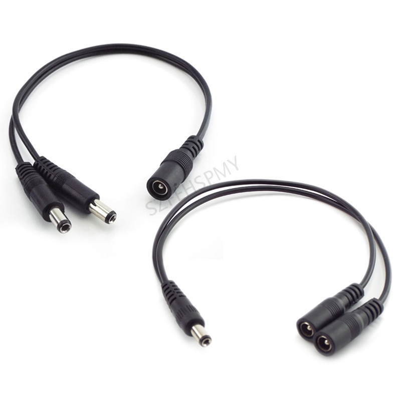 5.5mm 2.1mm Female to Male DC Power Splitter Connector Plug Extension Cable for CCTV LED Strip ...