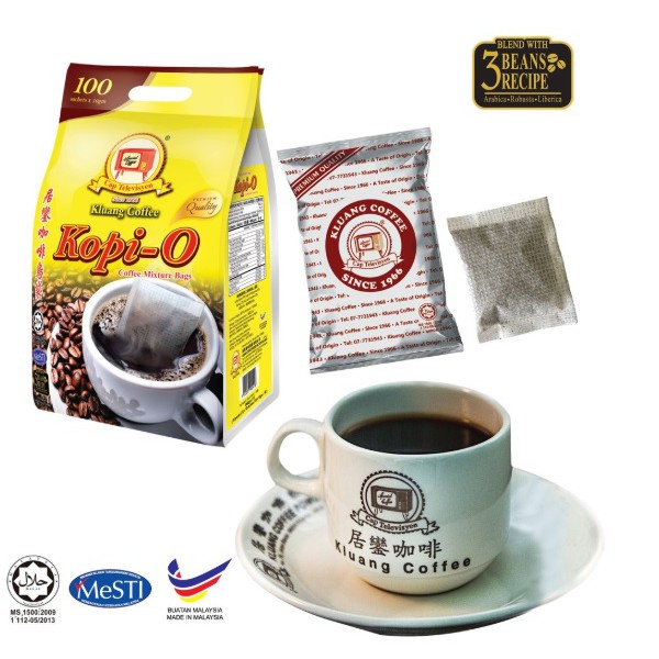 Kluang Coffee Cap Televisyen Kopi O Kosong Eco Pack (100 sachets x 1 ...