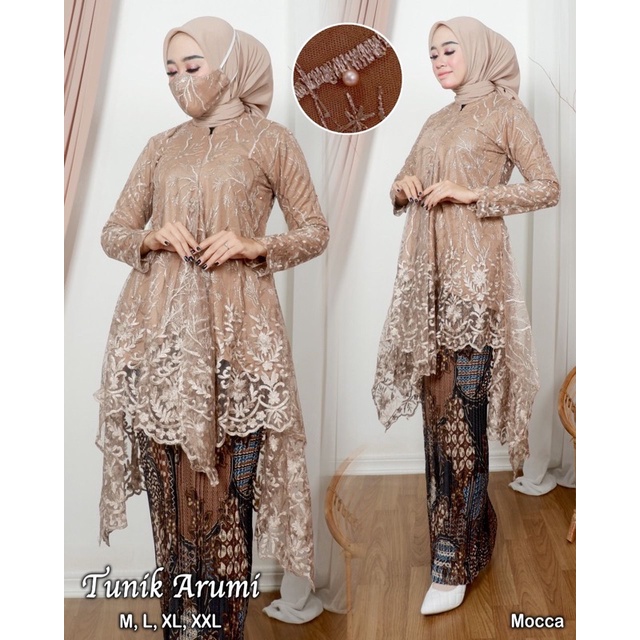 Kadai.baju / amelia party tunic kebaya / busui friendly brukat kebaya ...