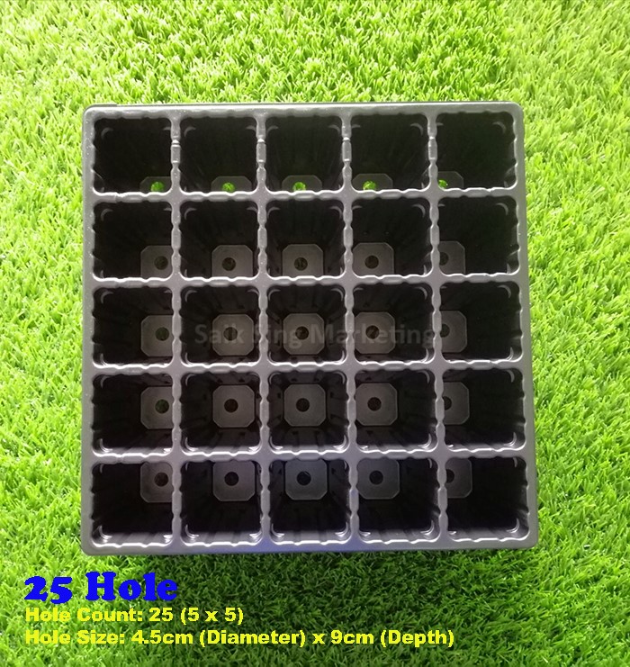 1 pcs 25 Hole Tray Seedling Tray Semaian Plastic Nursery Seed ...