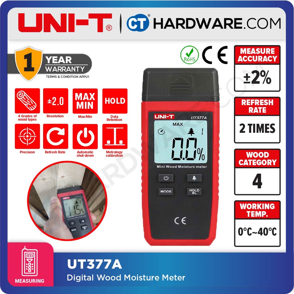 UNI-T UT377A DIGITAL WOOD MOISTURE METER | Shopee Malaysia