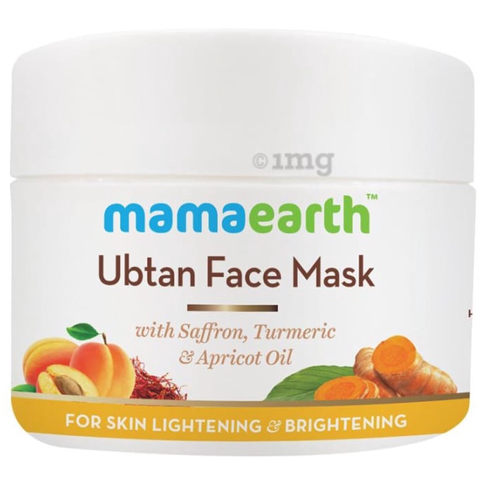 MAMAEARTH UBTAN FACE MASK WITH SAFFRON TURMERIC & APRICOT OILFOR SKIN BRIGHTENING 100G | Shopee ...