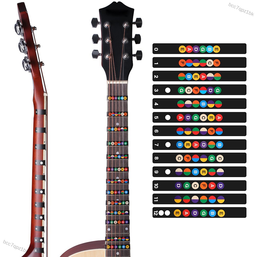Colorful Guitar Fretboard Note Decal Beginners Fingerboard Sticker ...