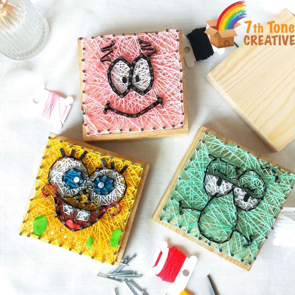 Spongebob, Patrick,Squidward 10*10cm String Art Kits for Art Craft ...