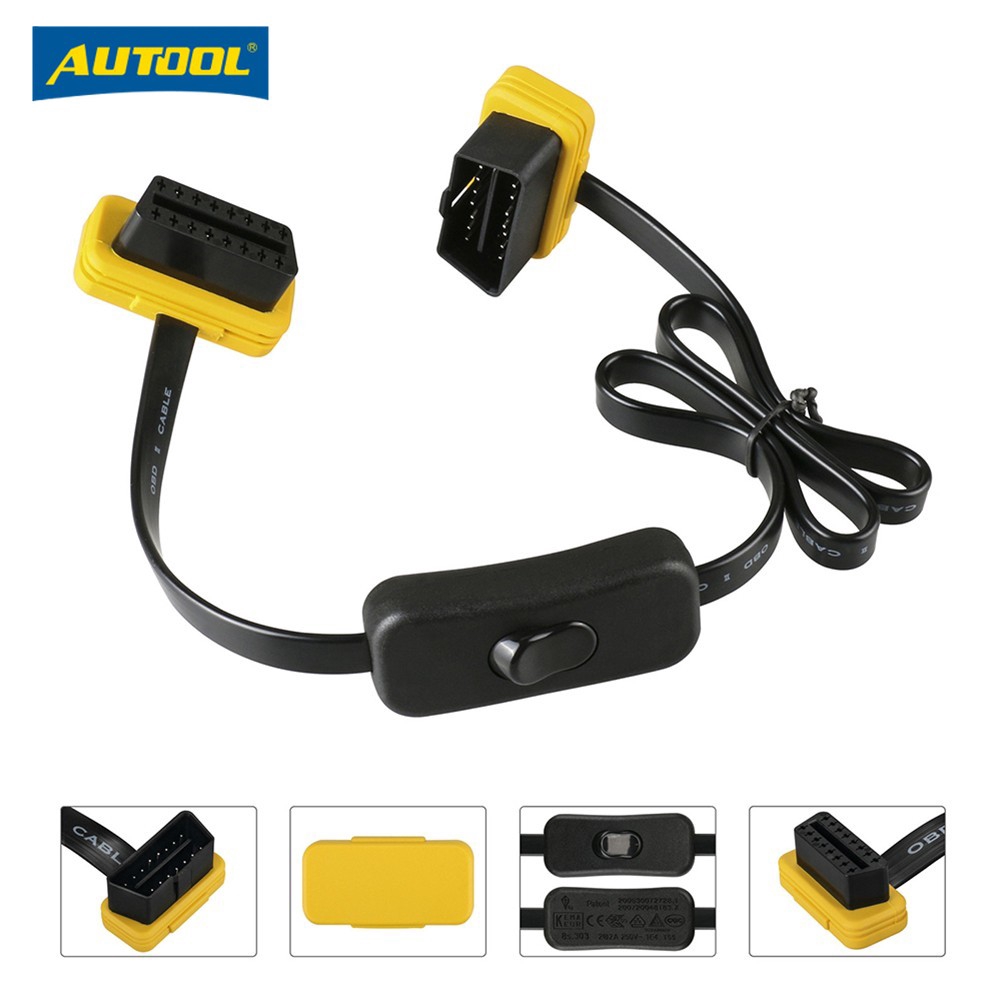 Autool Car Scanner Extension Cable With Switch Auto Obd2 Adapter Extend ...