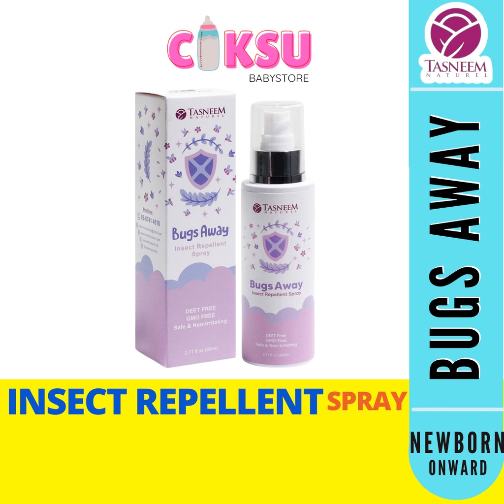 Tasneem Naturel Bugs Away Insect Repellent Spray 80ml Safe and Non ...