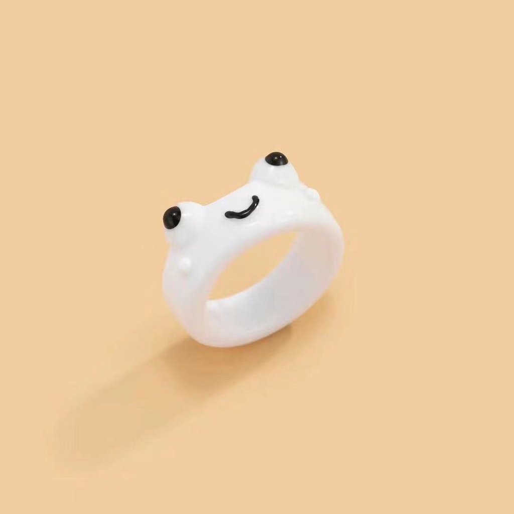 Fashion Simple Cute Colorful Frog Rings For Women And Men / Resin ...