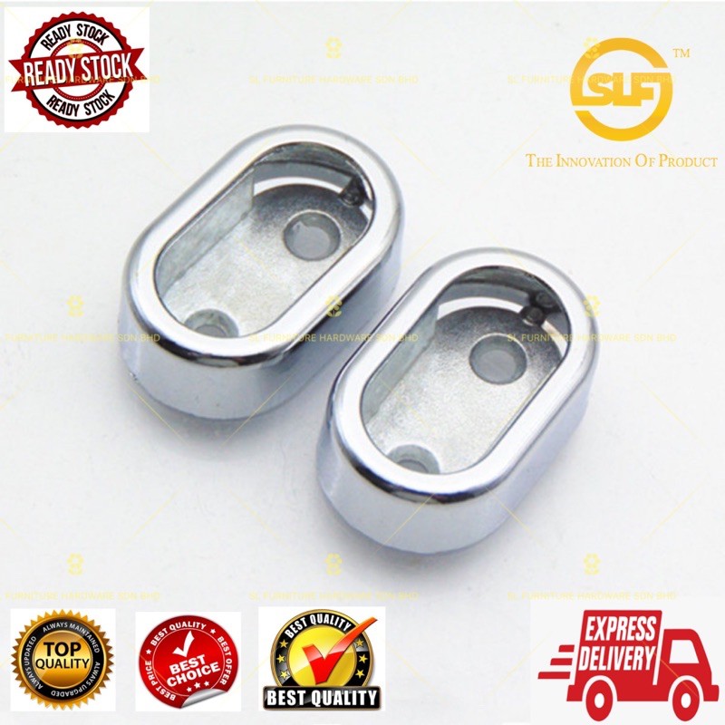 SLF Oval Tube Quality Pipe chrome Wall Mounted Bracket (1 pair )Oval ...