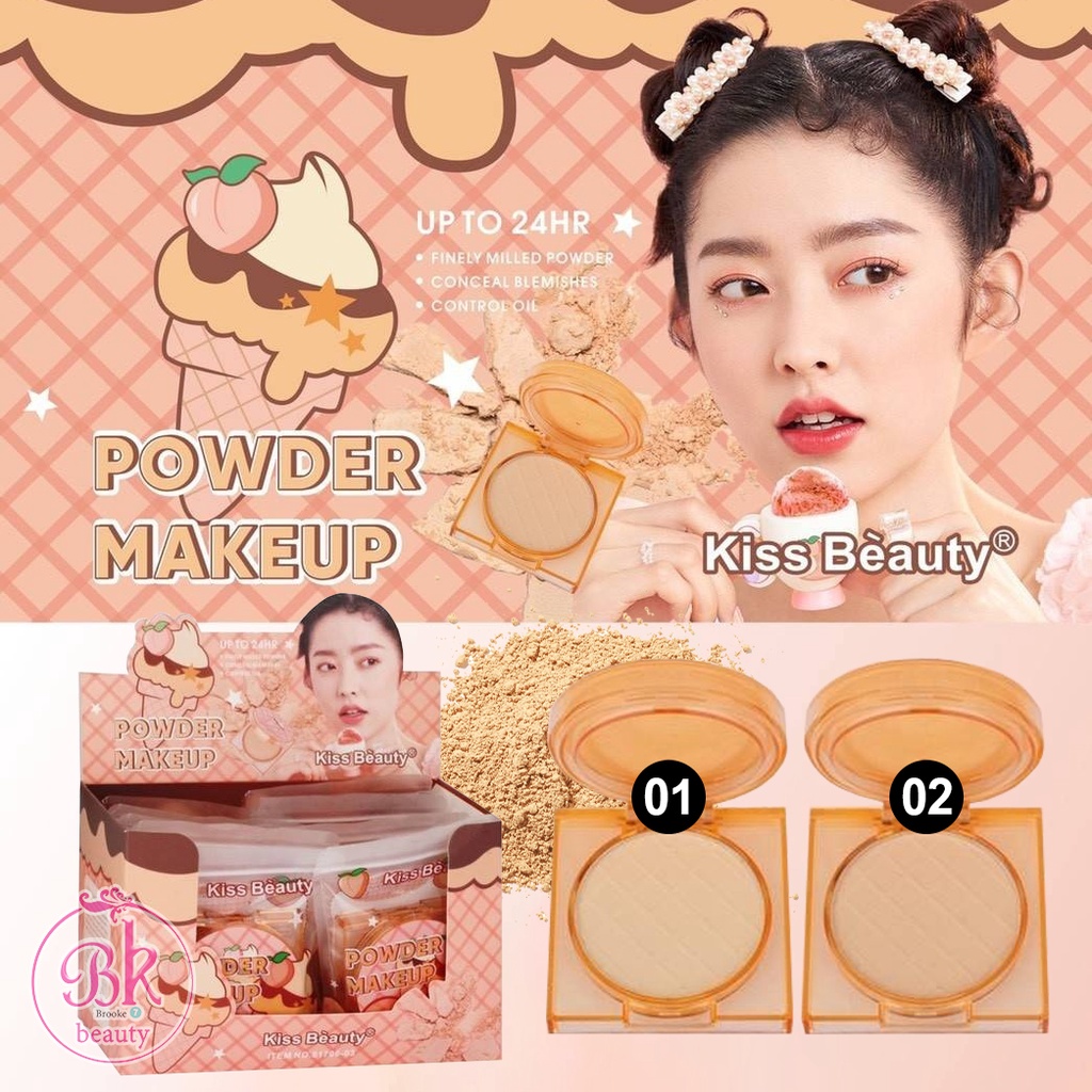 Kiss Beauty Powder Puff Pressed Smooth Texture Fine Oil Control Cover ...