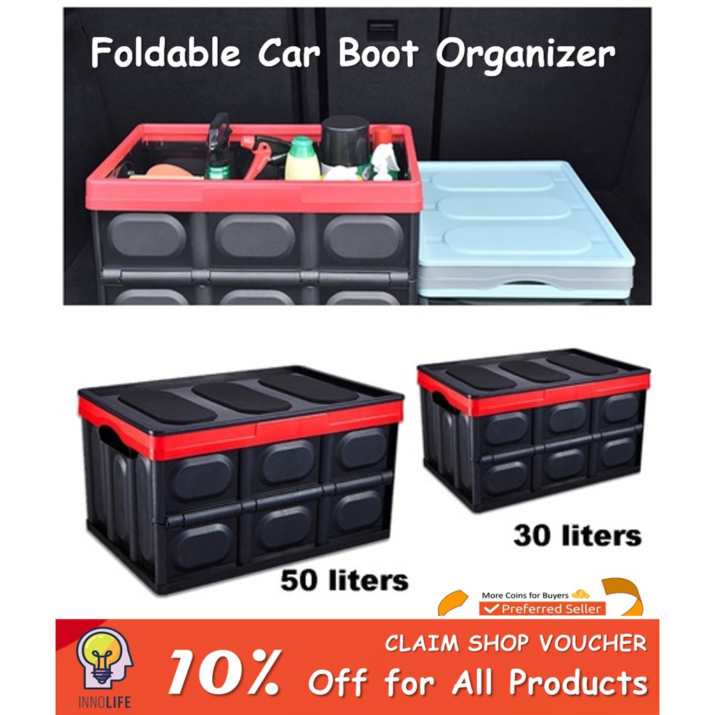 ️READY-STOCK ️Foldable Car Boot Organizer/Plastic Storage Box ...