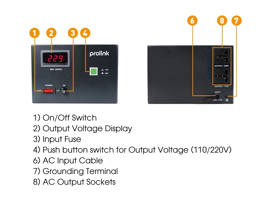 Prolink 1KVA Servo Motor Control AVR Voltage Stabilizer with Dual ...