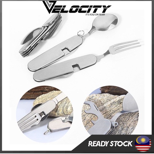 4 in 1 multifunctional stainless steel folding fork and spoon set Well ...