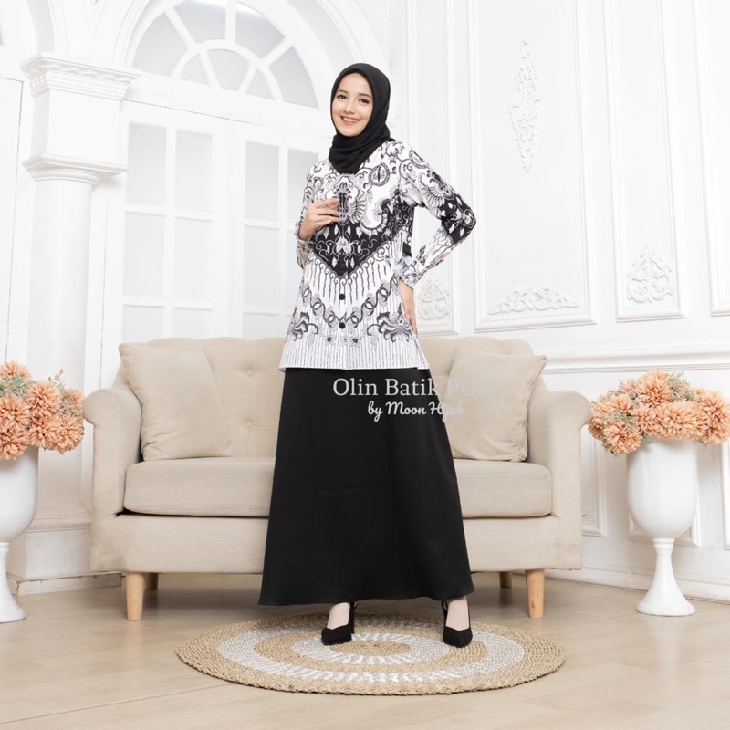 Olin pgri Gamis/pgri Uniform/pgri Clothes/pgri batik/Official Clothes ...