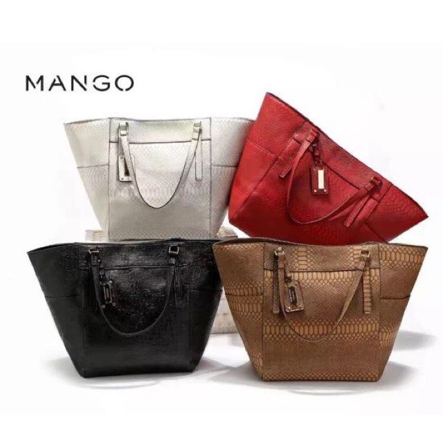 MNG MANGO CROCO SHOPPER TOTE LEATHER BAG Clutch Handbags Bag Beg Tangan ...