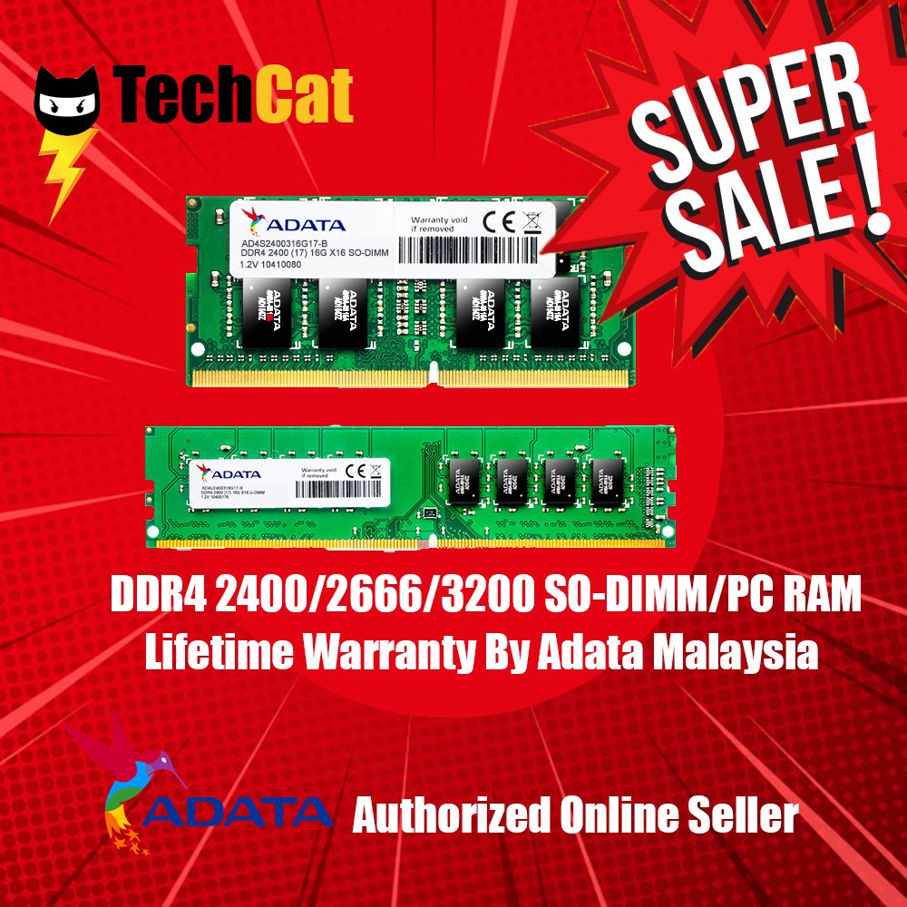 ADATA RAM DDR4 2400Mhz/ 2666Mhz/ 3200Mhz SO-DIMM - 4GB/8GB/16GB/32GB | Shopee Malaysia