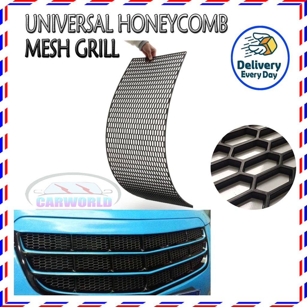 Universal Black HoneyComb Plastic Mesh Grill Spoiler Bumper Vent ...