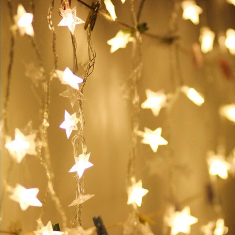 Led bintang tali bateri rentetan hiasan perkahwinan lampu dalam lampu ...