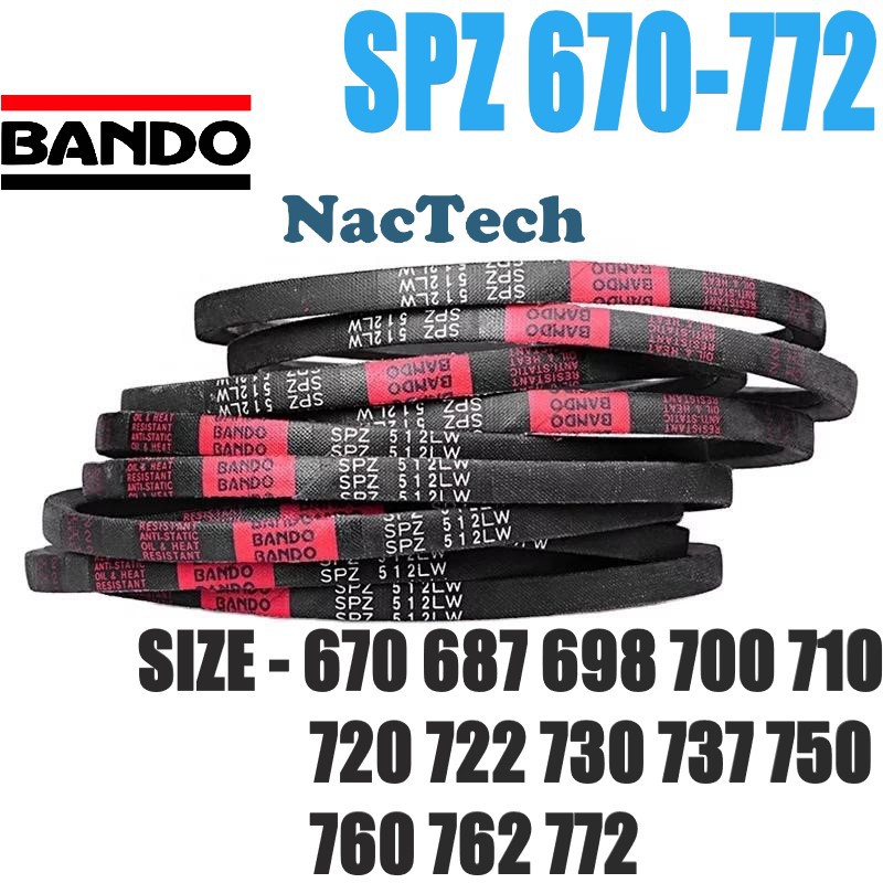 BANDO LW SPZ670 SPZ687 SPZ698 SPZ700 SPZ710 SPZ720 SPZ722 SPZ730 SPZ737 ...