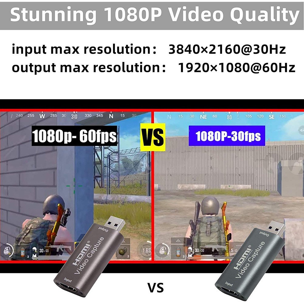 Video Capture Card HDM to USB 4K Input 1080p Output HD Recorder Audio ...