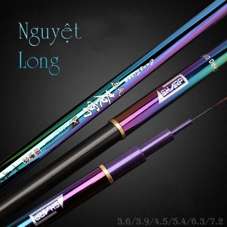 Hot High-quality hand fishing rod Nguyet Long Sharp 5H purple carbon ...