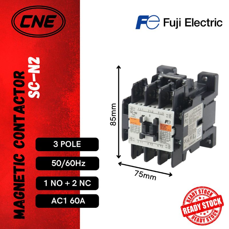【🔥READY STOCK🔥】Original FUJI Magnetic Contactor SC-N2 / AC1-ITH=60A | Shopee Malaysia
