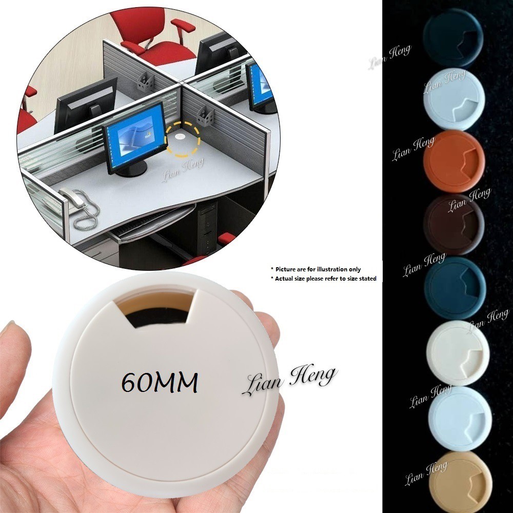 60mm Grommet Cable Cap Cable Cover for Office Table Desktop Desk TV ...