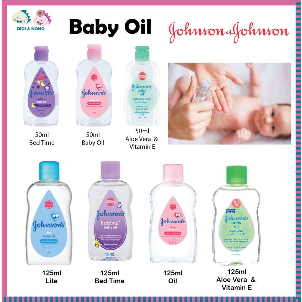 Johnson's Baby Oil 50ml 125ml ( Aloe Vera / Lite / Bed Time ) Minyak ...