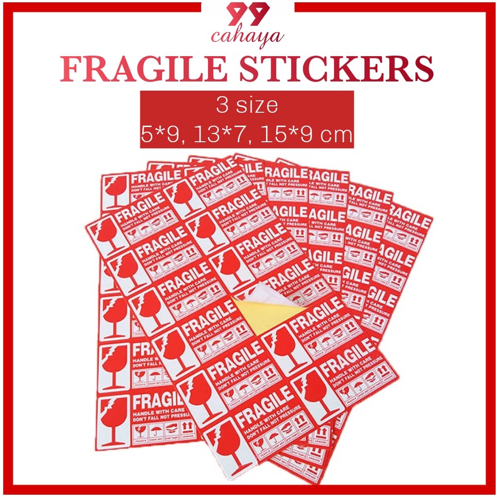 Fragile Stickers Label Stickers Warning Sticker Stiker Mudah Pecah ...
