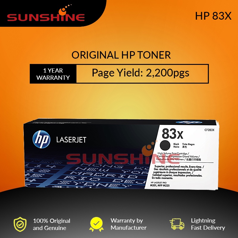 HP 83X High Yield Black Original LaserJet Toner Cartridge (CF283X ...