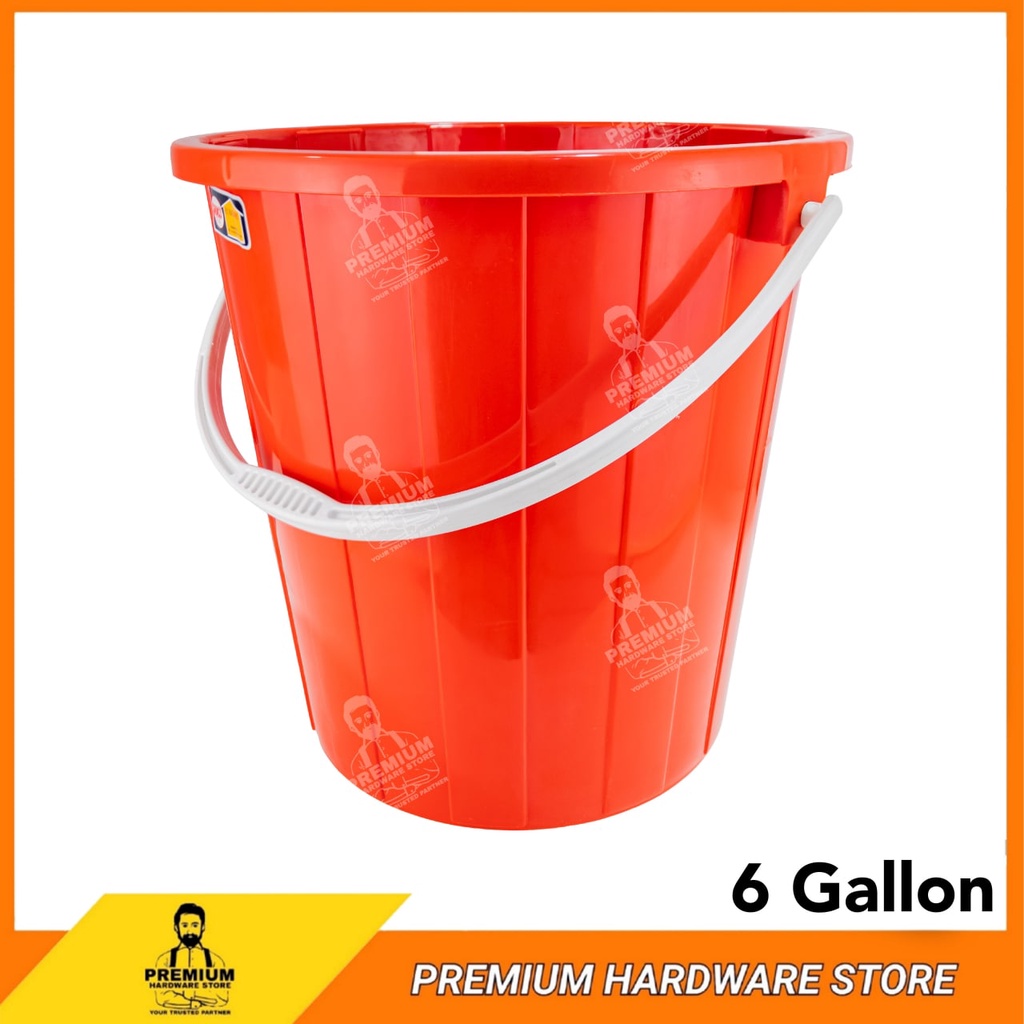 PREMIUM PVC Pail Bucket 6 Gallon Heavy Duty Plastic Water Bucket Tong ...