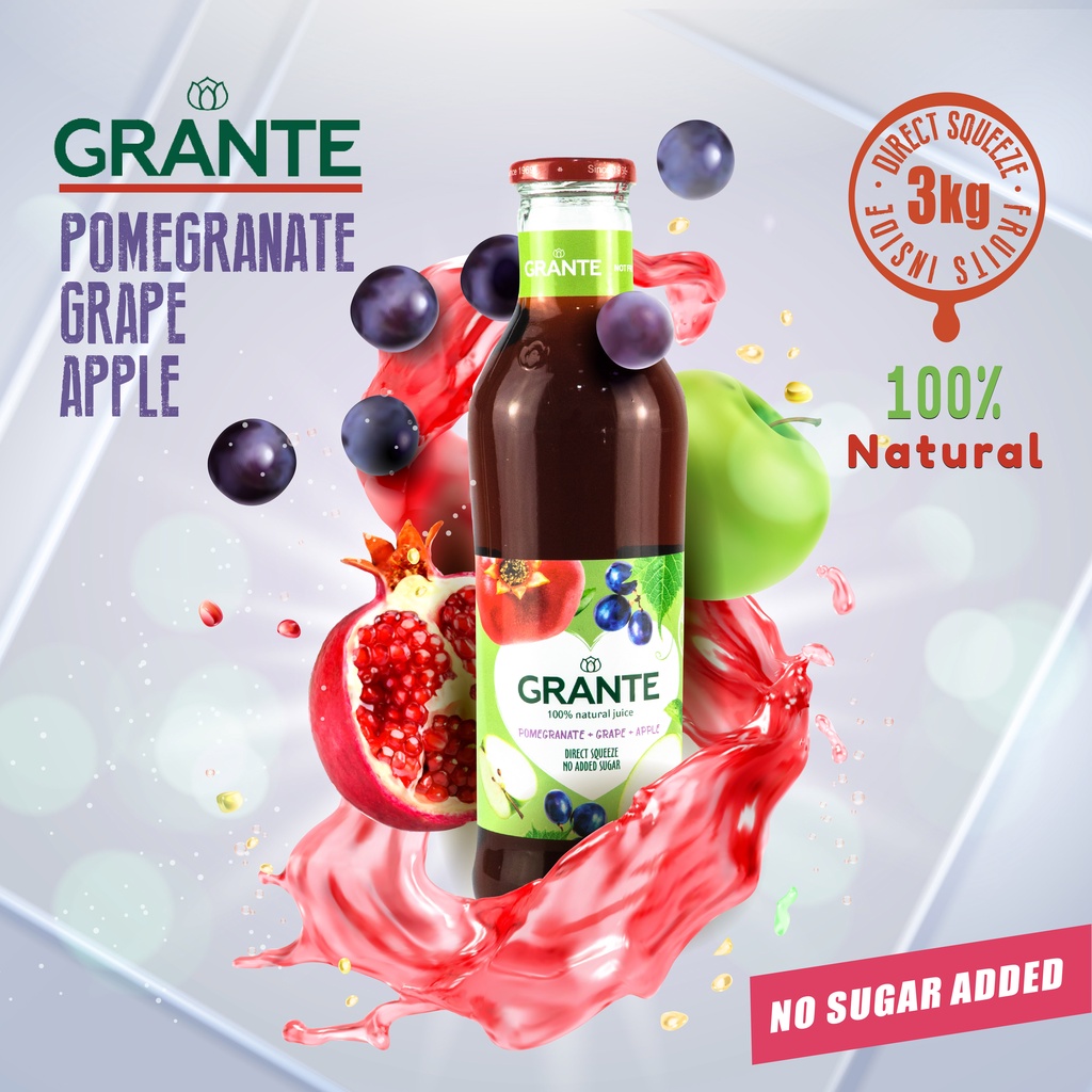8 Bottles - Pomegranate, Grape and Apple Grante Juice - Jus Delima ...