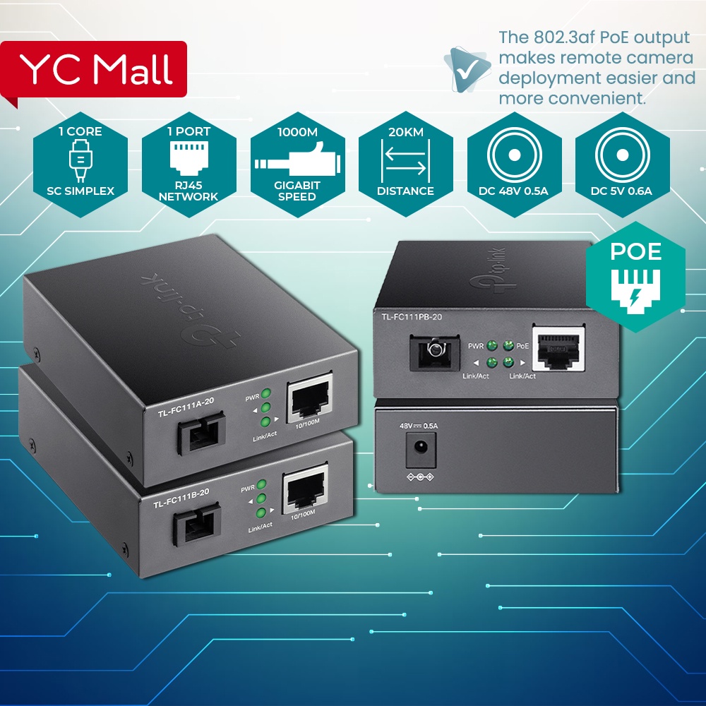 TP-Link SC Simplex Singlemode 10/100Mbps With PoE WDM Media Converter | Shopee Malaysia