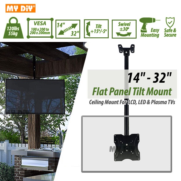 Ceiling Type TV Bracket 14" - 32" Adjustable Ceiling TV Mount Bracket ...