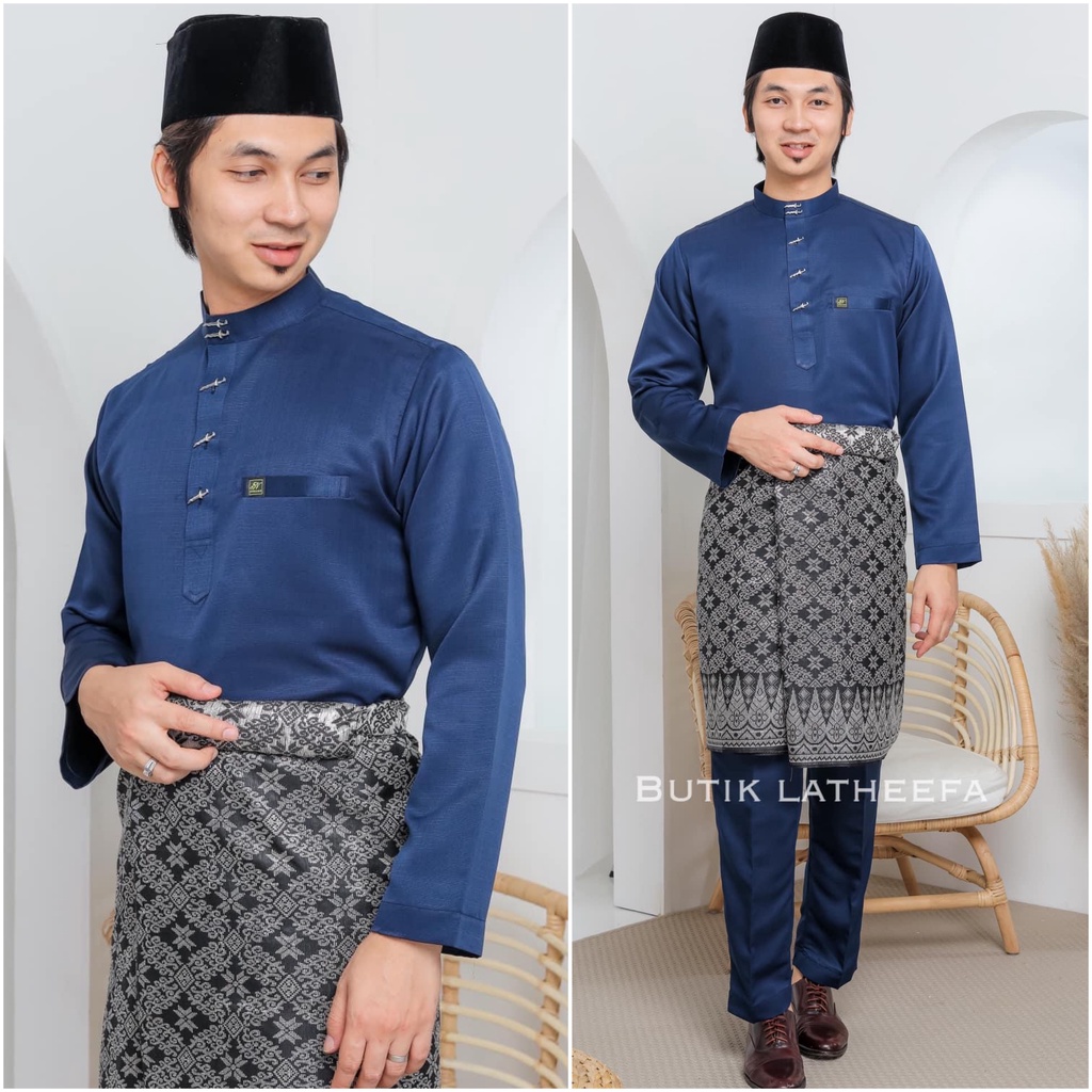 BAJU MELAYU BIRU NAVY BLUE KOLEKSI RAYA 2025 | Shopee Malaysia