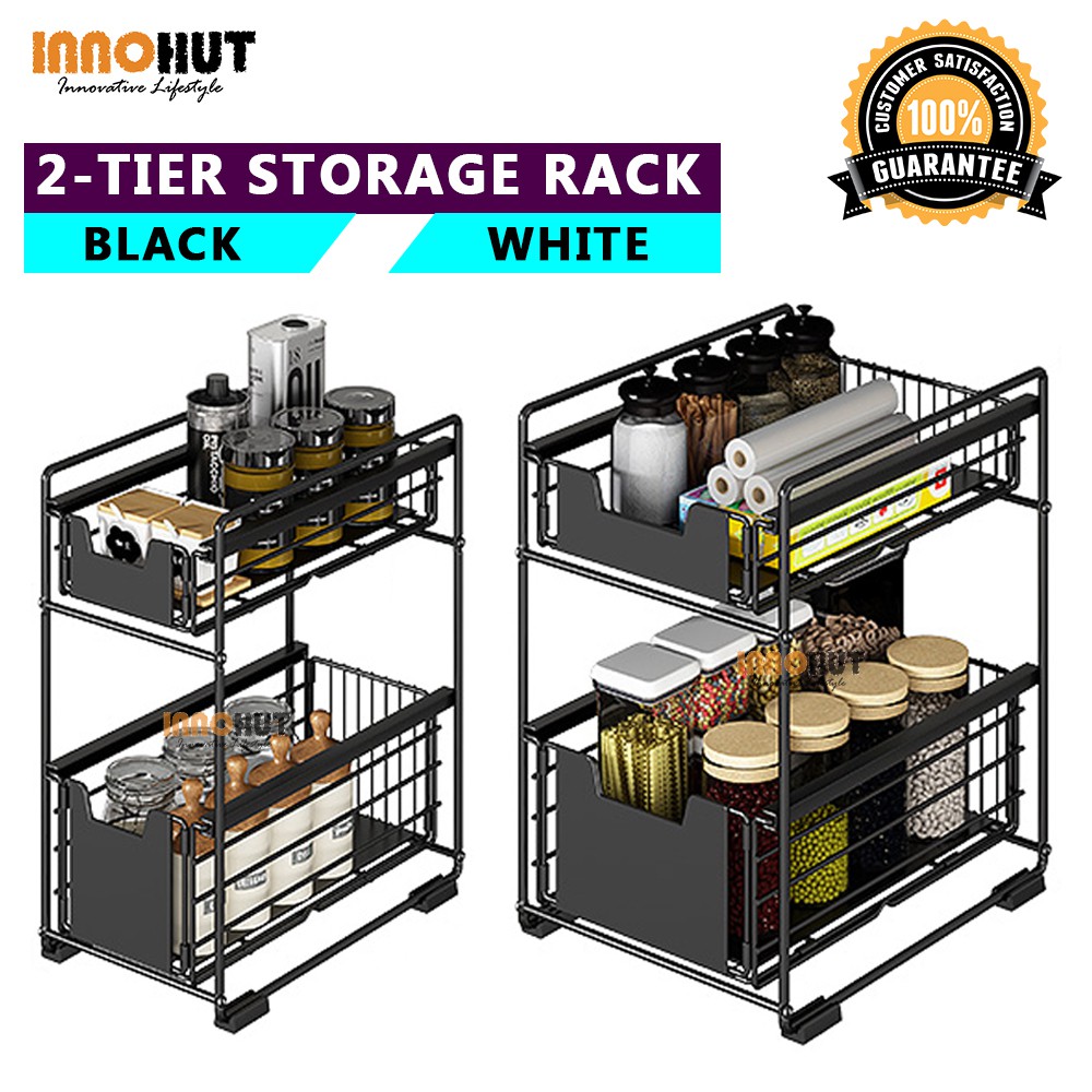 Innohut 2 Tier Under Sink Rack Space Saving Kitchen Top Storage Rack ...