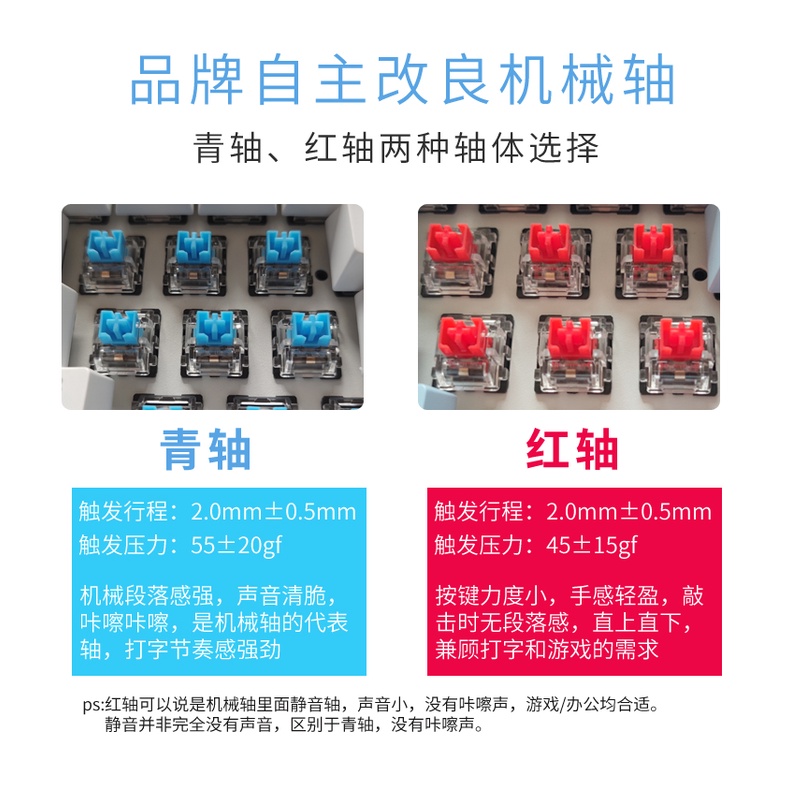 Keyboard Feel Good Fire Silver Fox Mechanical Keyboard Green Axis Red ...