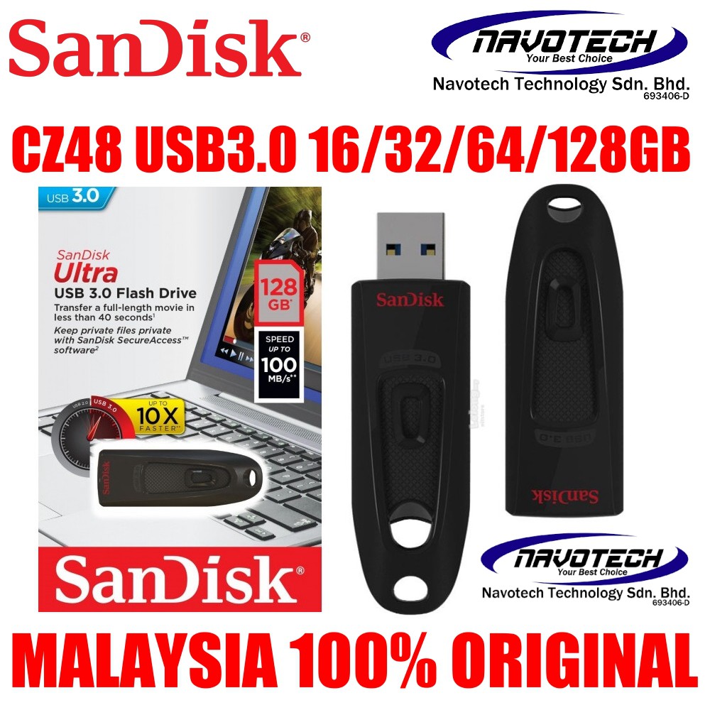 SanDisk CZ48 Pendrive Ultra USB Flash Drive Pendrive (128GB/64GB/32GB ...